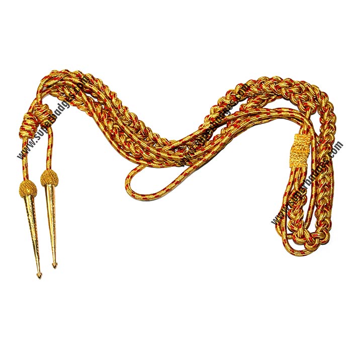 Army Aiguillette Red with gold - Super Badge Works